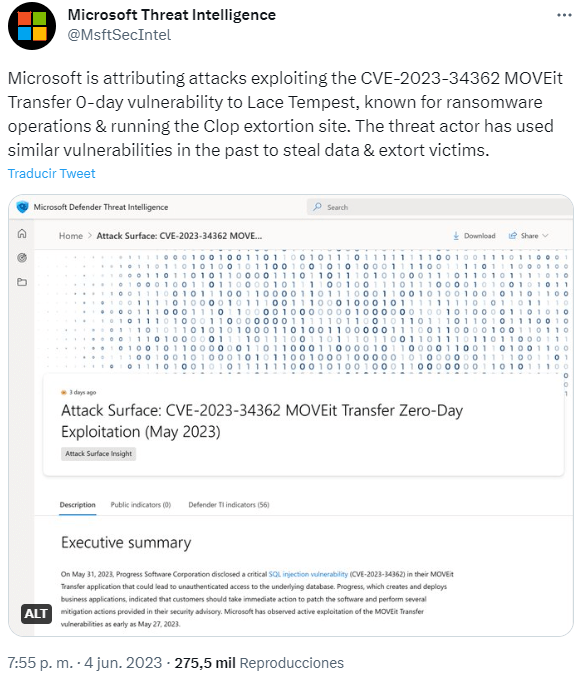 MOVEit: Ataques a plataforma derivados de vulnerabilidad Zero-day ...